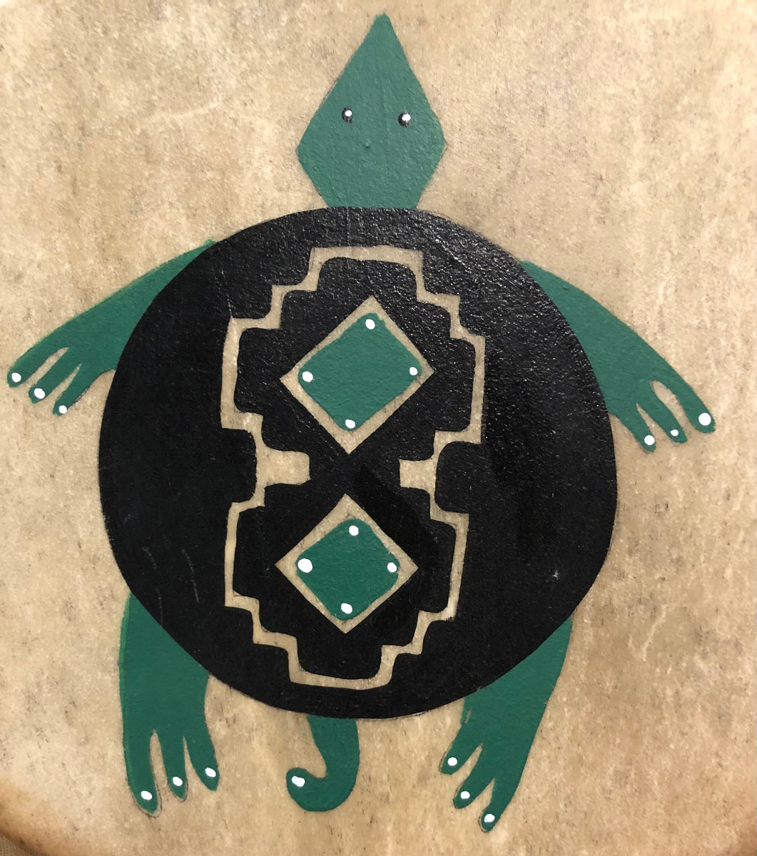 10" Painted Hand Drum with TURTLE Design – Sacred Circle Gifts and Art